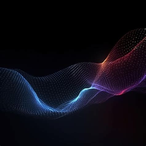Premium Ai Image Abstract Digital Wave With Particles On Dark Background