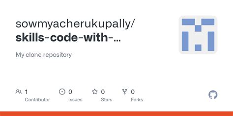 Github Sowmyacherukupallyskills Code With Codespaces My Clone Repository