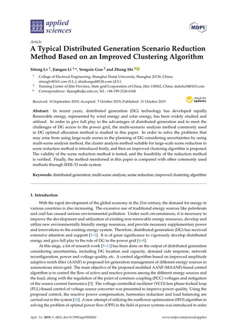 Pdf A Typical Distributed Generation Scenario Reduction Method Based On An Improved Clustering