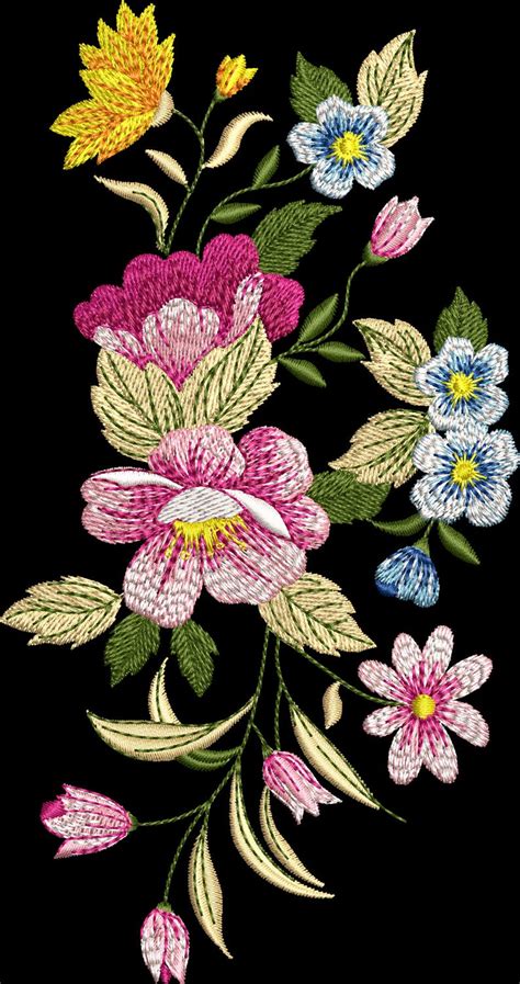 Conception De Broderie Machine Florale Fichiers De Broderie Florale