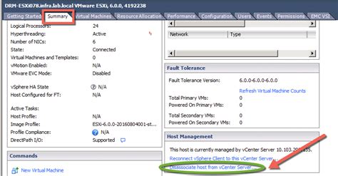 Disassociate Host From VCenter Server DavidRing Ie