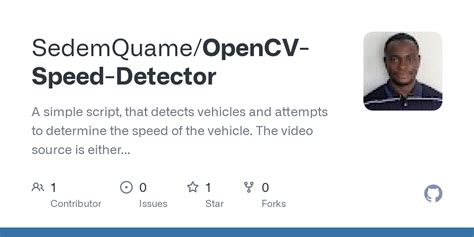 GitHub SedemQuame OpenCV Speed Detector A Simple Script That Detects Vehicles And Attempts