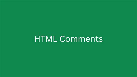 Html Comments Youtube