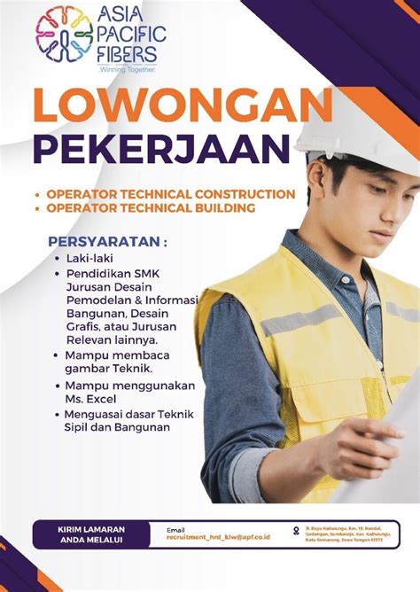 Hi Apf Friends Asia Pacific Fibers Kaliwungu Is Currently Hiring For Operator Technical