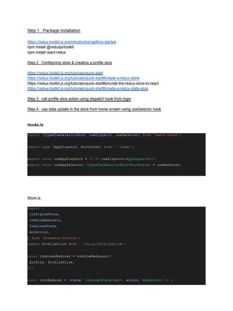 Redux Toolkit Implementation Pdf