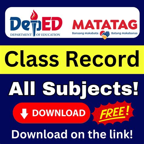 Deped Matatag Class Record
