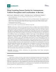Deep Learning Sensor Fusion For Autonomous Vehicle Pdf Review Deep Learning Sensor Fusion For