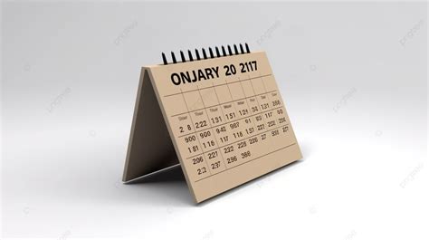 isolated single object of monthly calendar in 3d rendering background