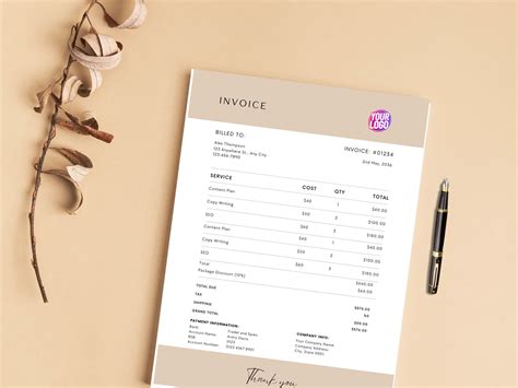Invoice Template Editable Simple Invoice Template Modern Invoice Electronic Invoice Po