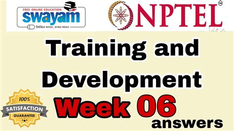 training and development week 06 assignment answers nptel 2024 nptel