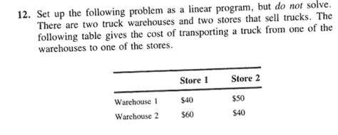 solved 12 set up the following problem as a linear program
