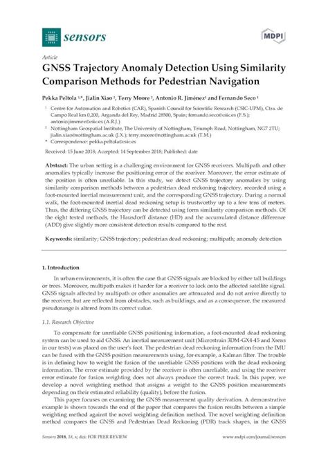 Pdf Gnss Trajectory Anomaly Detection Using Similarity Comparison