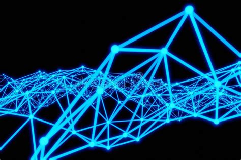 Abstract Blue Plexus Lines And Dots Geometrical Connection Digital