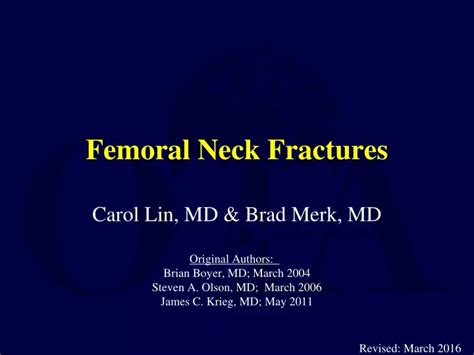 Ppt Managing Femoral Neck Fractures Epidemiology Anatomy And