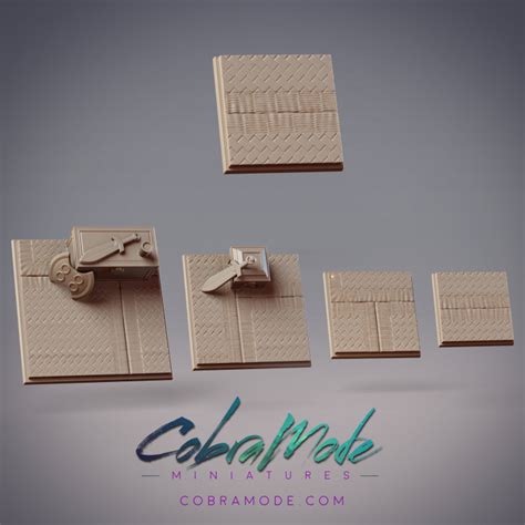 3D Printable Warrior S Rest Square Base Pack 4pcs By CobraMode