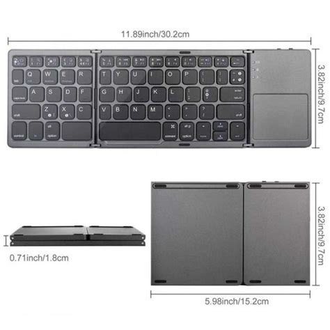 Promo Foldable Wireless Keyboard Bluetooth Keyboard Touchpad Trackpad