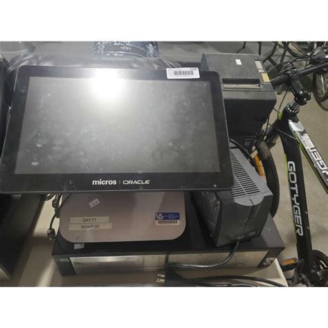 Micros Oracle Pos System Includes Touch Monitor With Digital Customer Display Base Printer Power