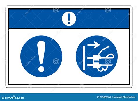 Notice Disconnect Mains Plug From Electrical Outlet Symbol Sign Vector Illustration Isolated