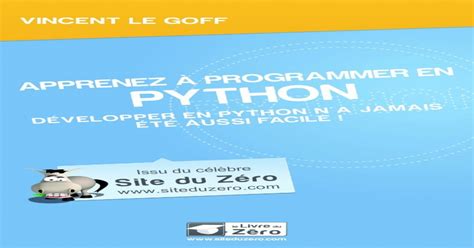 apprenez à programmer en python site du zéro openclassrooms [pdf