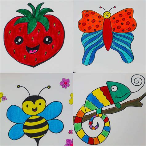 Download Strawberry Butterfly Easy Drawing Picture