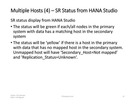 Sap Hana System Replication Setup Operations And Hana Monitoring Pdf