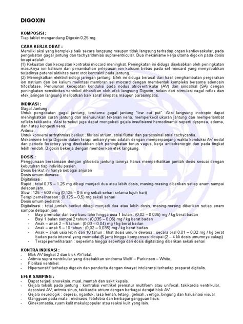 Brosur Digoxin Tablet Pdf