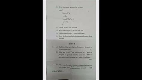 Programming For Problem Solving Pps University Exams Question Papers Youtube