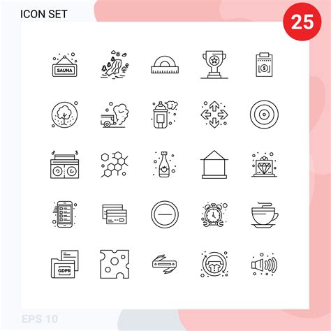 Set Of 25 Commercial Lines Pack For Expense Cup Nature Business Geometry Editable Vector Design