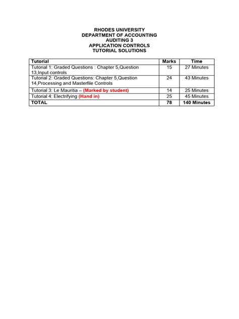 Tutorial Question Solutions Pdf Audit Financial Audit