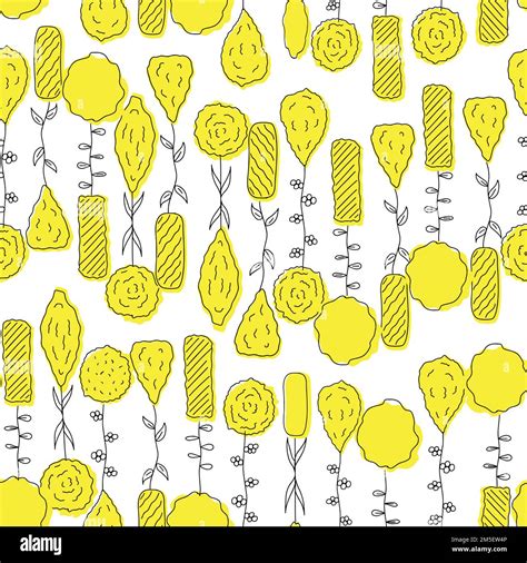 Abstract Flowers Seamless Repeat Pattern Vector Line Art Vector
