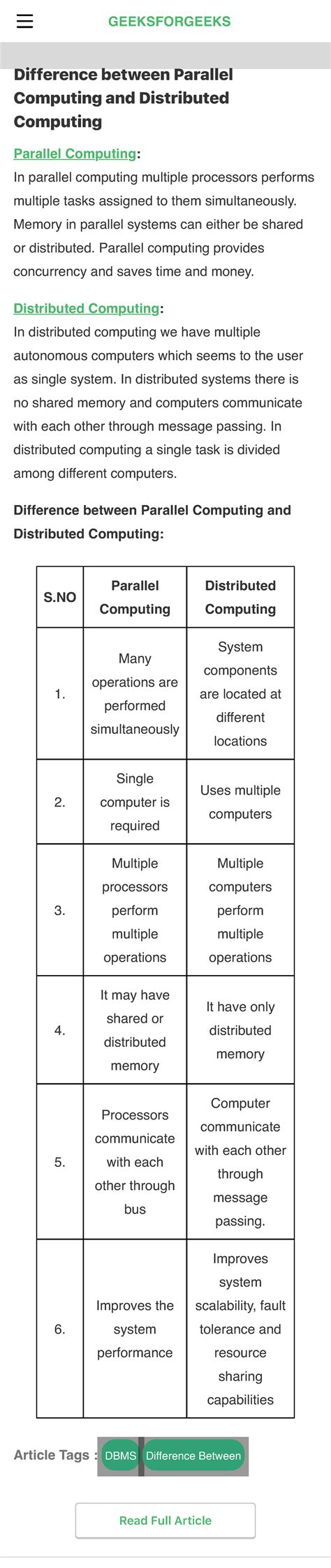 Difference Between Parallel Computing And Distrib Difference Between
