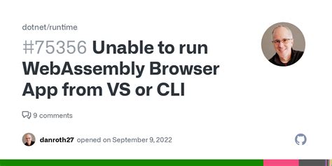 unable to run webassembly browser app from vs or cli · issue 75356