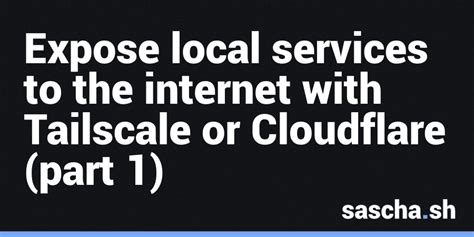 Expose Local Services To The Internet With Tailscale Or Cloudflare Part 1 Sascha Sh