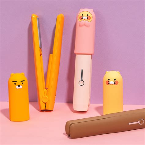 카카오프렌즈 [단독] 핑크춘식이 단독판매 카카오프렌즈 휴대용 무선 미니 고데기 춘식이 라이언 죠르디 위시버킷