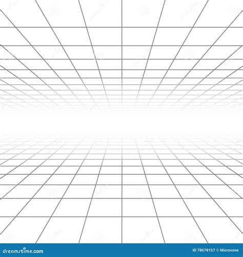 Ceiling And Floor Perspective Grid Vector Lines Architecture Wireframe