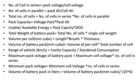 Cheat Sheet For Battery Calculation In Ev Tarun Sangwan