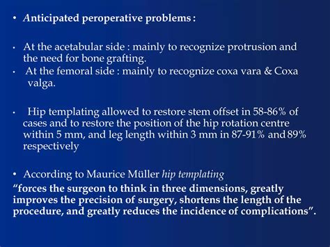 Pre Operative Templating In Total Hip Arthroplasty Pptx