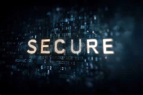 Encryption Concept Shows The Word Secure Highlighted Among Rows Of