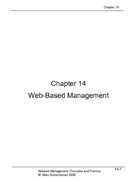 Chapter 14 Web Based Management Network Management Principles And