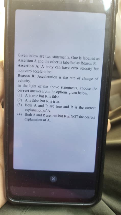 Given Below Are Two Statements One Is Labelled As Assertion A And The Ot