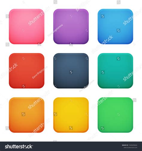 Colorful Square Buttons Set Vector Assets Stock Vector Royalty Free Shutterstock