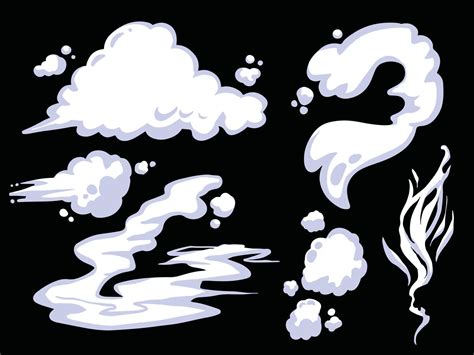 White Clouds And Smoke Cartoon Effect Set Collection For Motion