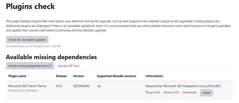 Local Office365 Plugin V4 1 3 Tries To Install Theme Boost O365teams Plugin V4 2 0 Instead Of V4