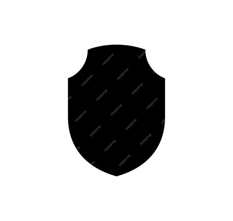 Black Silhouette Shield Frame Logo Vector Template Sign Of Protection