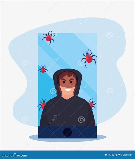 Cybersecurity Data Protection Stock Illustration Illustration Of Hacker Access 147094519