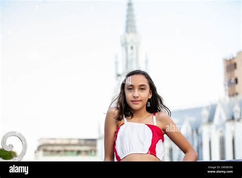 Beautiful Tourist Girl At The Ortiz Bridge With La Ermita Church On