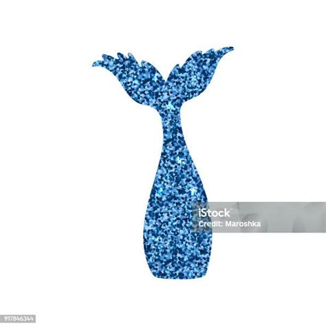 인 어의 꼬리의 빛나는 실루엣 벡터 그림을 흰색 배경에 고립입니다 여자 인어에 대한 스톡 벡터 아트 및 기타 이미지 여자