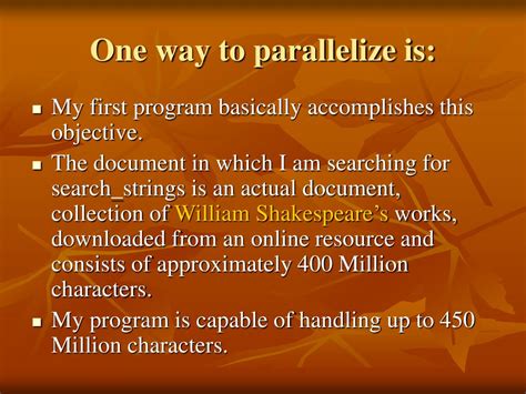 ppt string searching in parallel by sowmya padmanabhan powerpoint