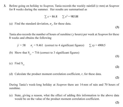 A Level Edexcel Maths Statistics Statistical Measures Before Going On Holiday To Seapr