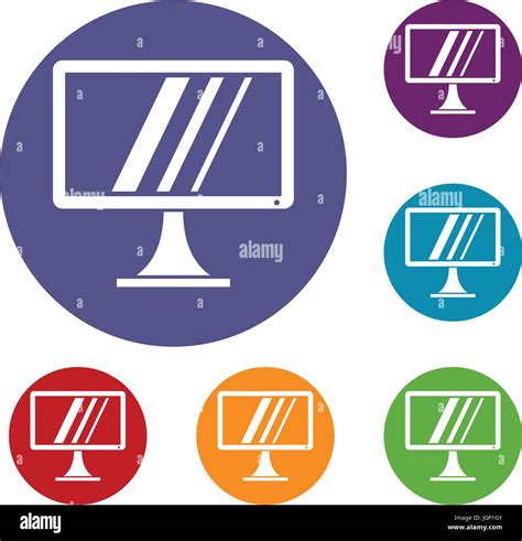 Computer Monitor Icons Set Stock Vector Image And Art Alamy